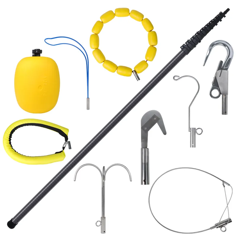 Telescopic Rescue Pole Tool for Water & Marine Rescues - Carbon Fiber