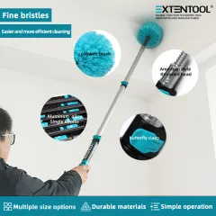 Multipurpose Cobweb Brush with Extension Pole for High Ceiling Cleaning