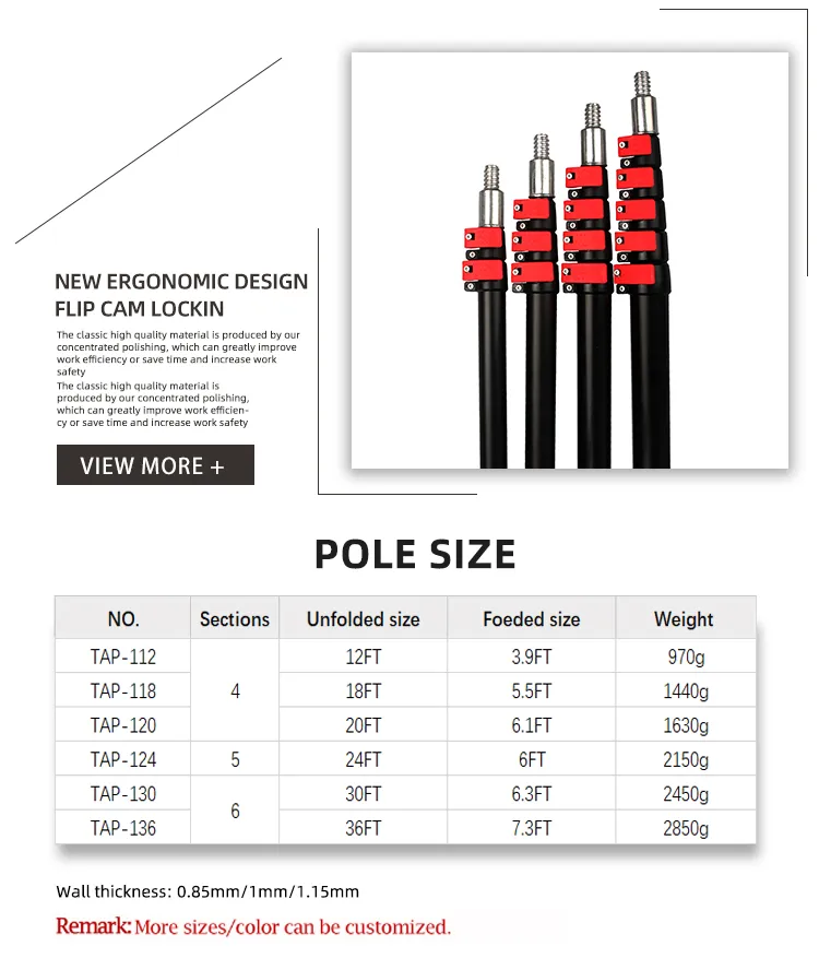Adjustable Aluminum Telescopic Extension Pole for Fruit Picking & More
