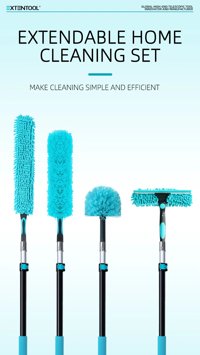 5PCS Telescopic Home Cleaning Tool Kit for House & Car – 1.2m Pole