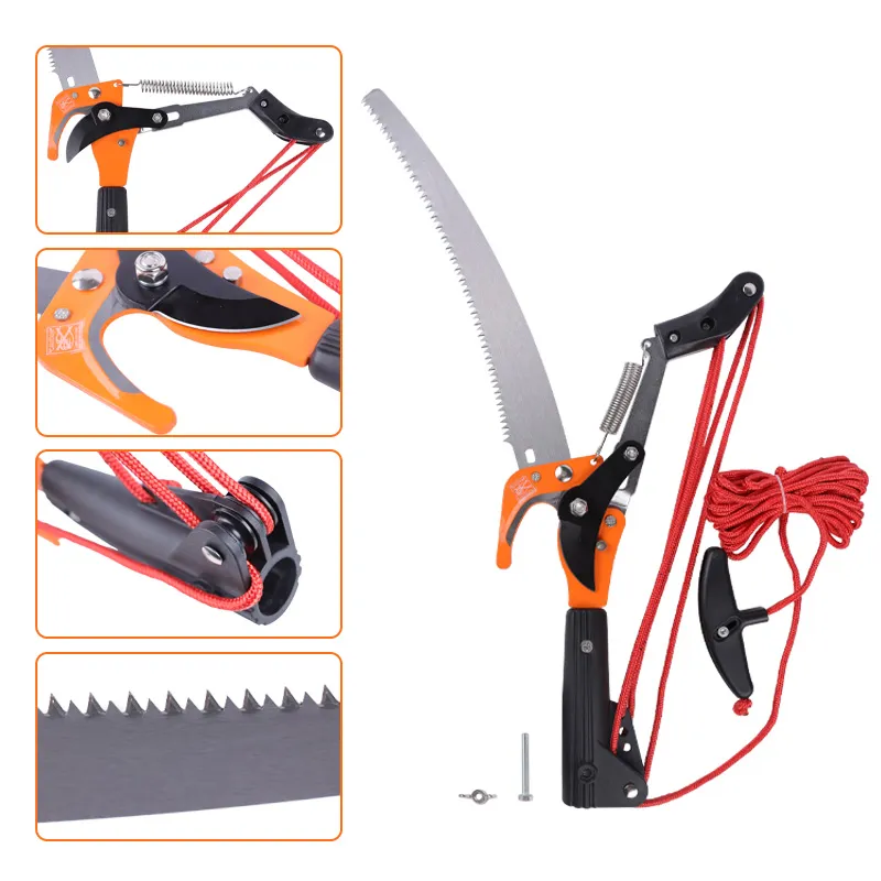 Customizable 2.35m Fiberglass Pole Pruner for High Branch Cutting.