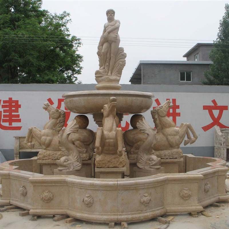 sculptured limestone garden water feature custom made per design