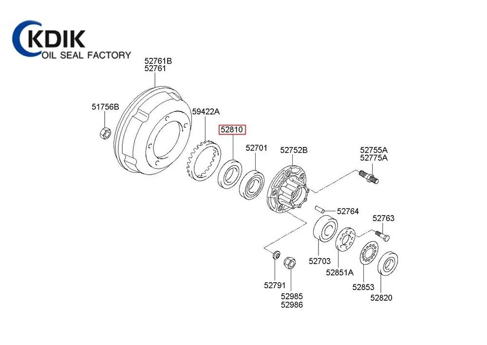 MB161152 52810-45000 19019081B MT100138 Rear Wheel Hub Oil Seal