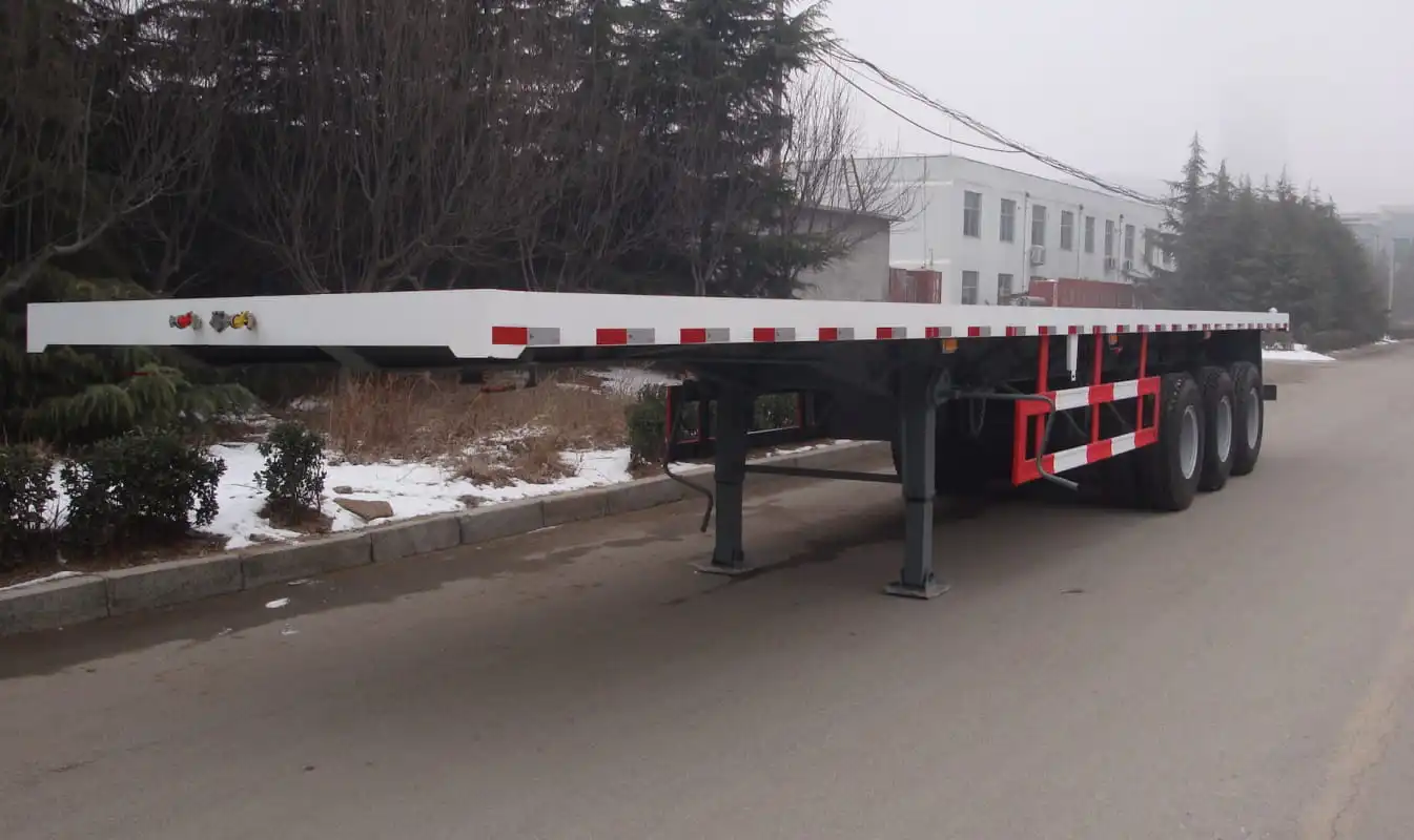 3 axles Flatbed Container Trailer