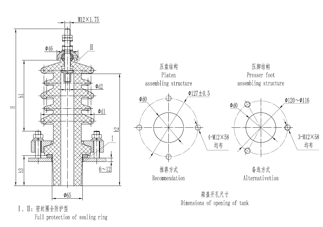 Din transformer bushing Transformer draw-Lead bushing 10KV 50A 100A ...