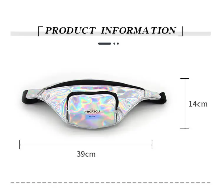 Women's Silver Hologram Fanny Pack Laser Fanny Pack