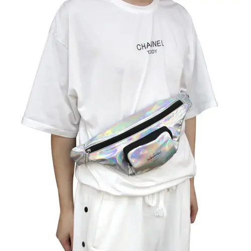 Women's Silver Hologram Fanny Pack Laser Fanny Pack