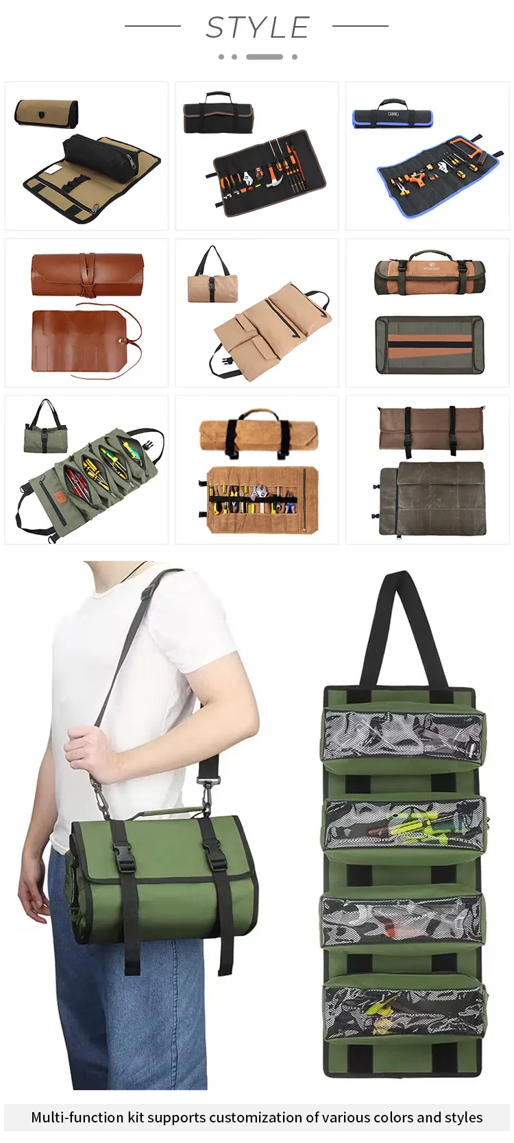 roll up tool bag,roll up tool pouch,roll tool pouch