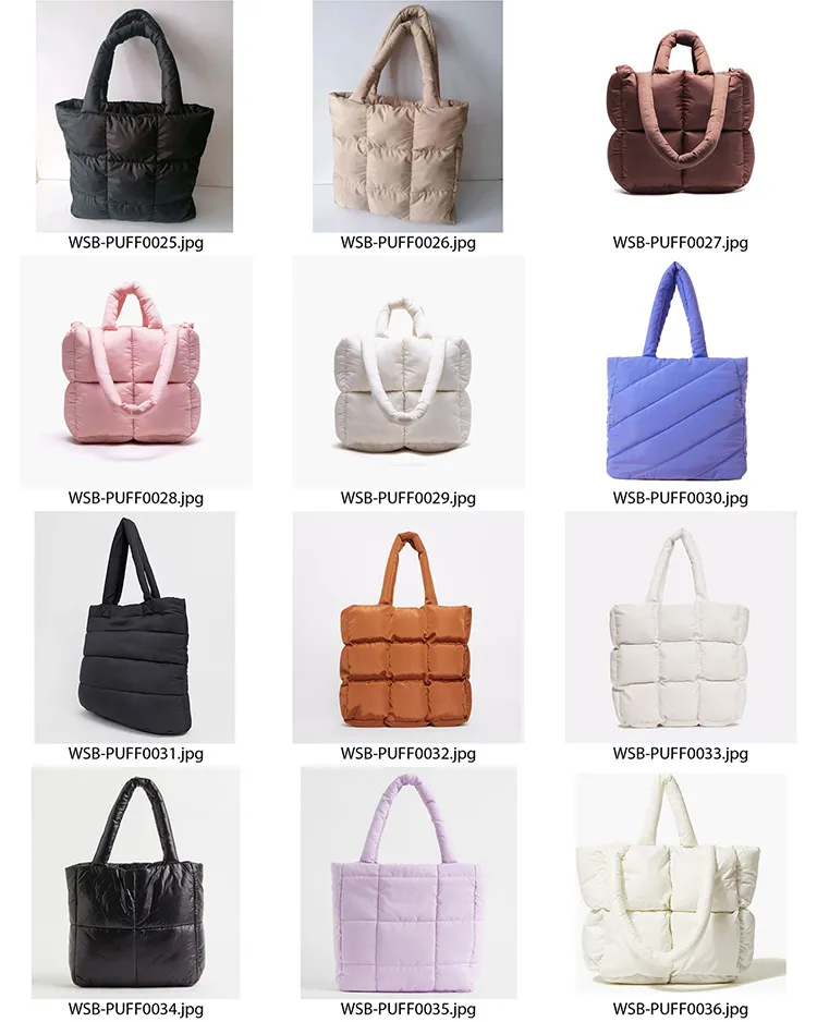 puffer tote bag, puffy tote bag, Quilted Handbags
