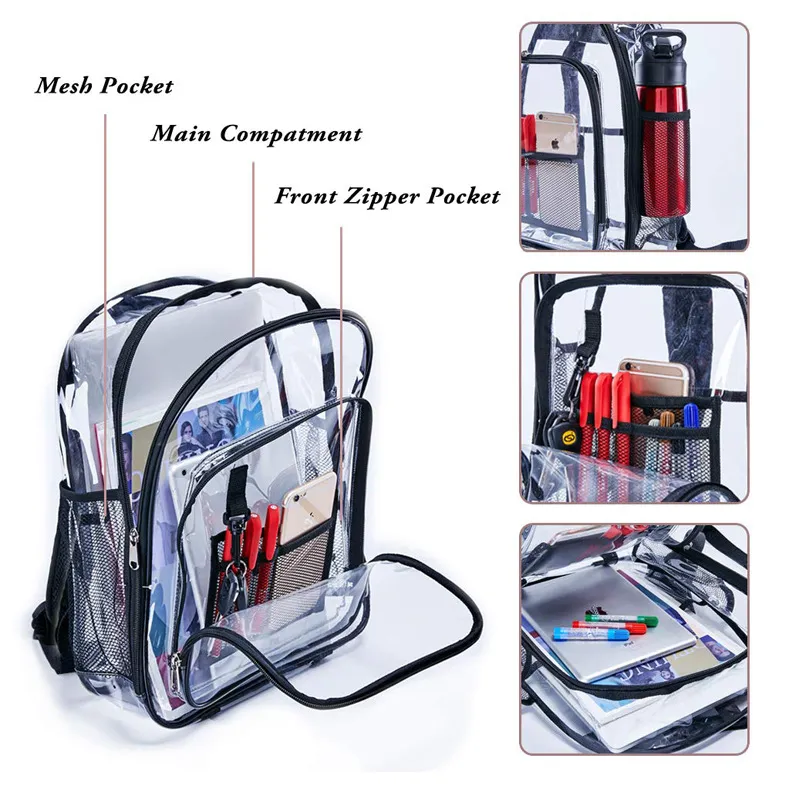 see through backpack,custom clear backpack,custom clear stadium bags