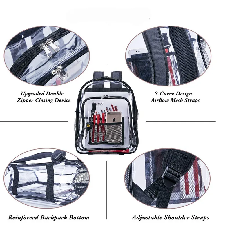 see through backpack,custom clear backpack,custom clear stadium bags