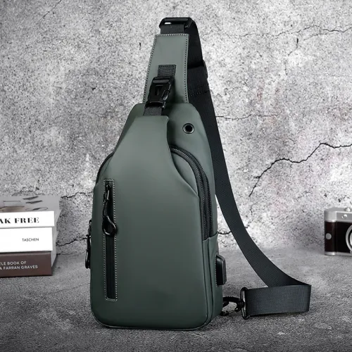 crossbody chest bag,chest bag with usb charging port