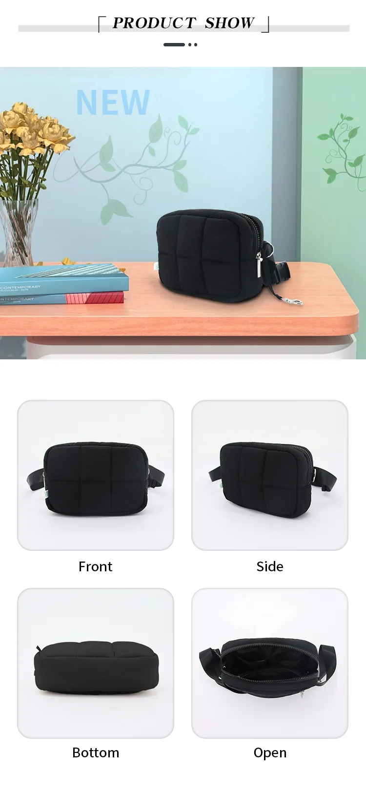 Personalized Fanny Packs,Women's Crossbody Bag, Quilt Hip Bag