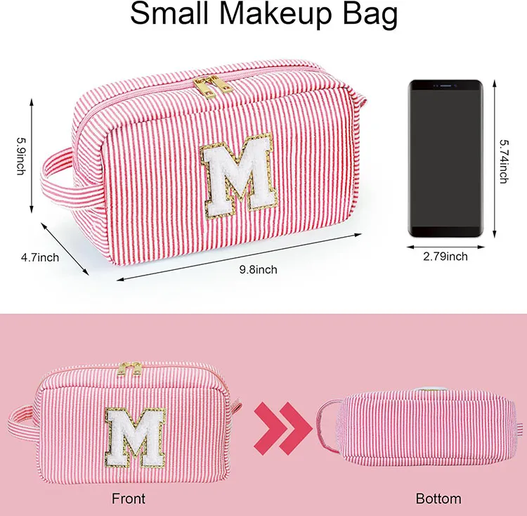 monogrammed makeup bag,letter makeup case, makeup pouch