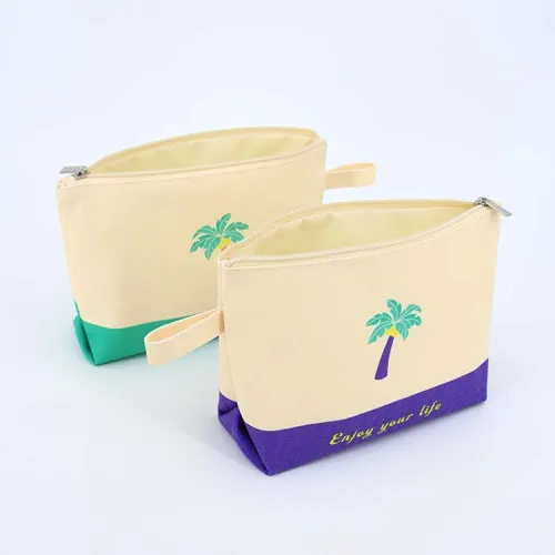 cotton canvas makeup bag,organic cotton cosmetic bag