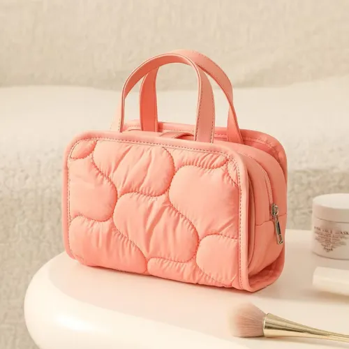 Customizable Tote Puff Toiletry Bag for Travel and Daily Use