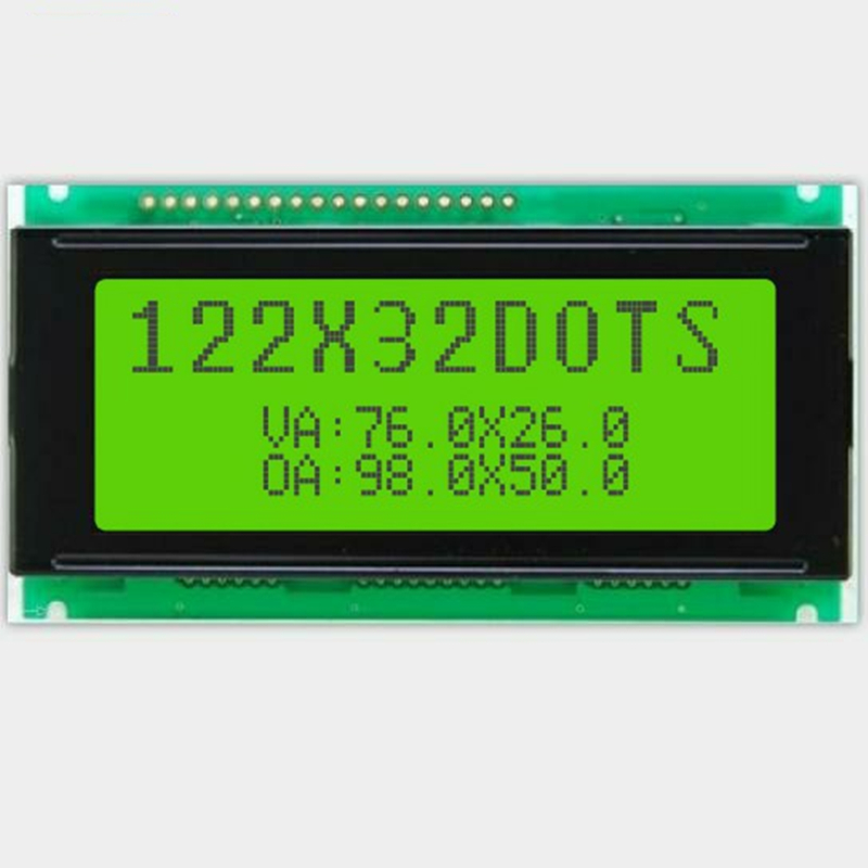 Graphic LCD module, 122*32 dots,Y/G LED backlight, 8-bit parallel
