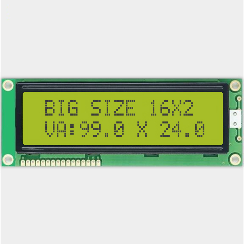 Character LCD Module, 16 *2 dots, Y/G led backlight, 8-bit parallel