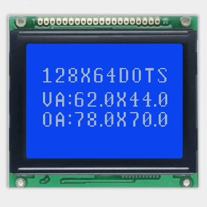 128*64 8-bit Graphic LCD Module with White LED Backlight