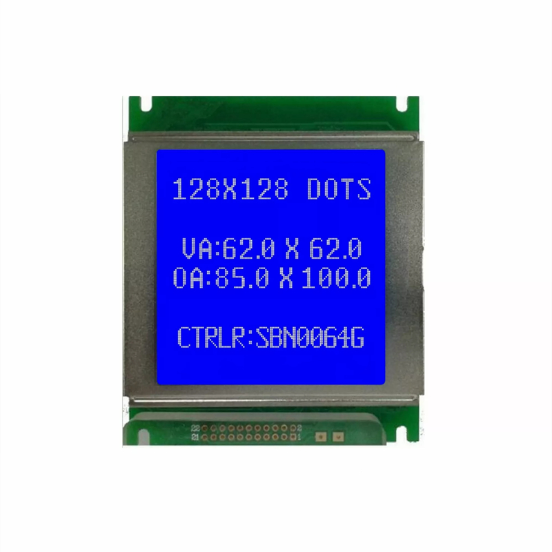 Graphic LCD module, 128*128 dots, White led backlight, 8-bit parallel