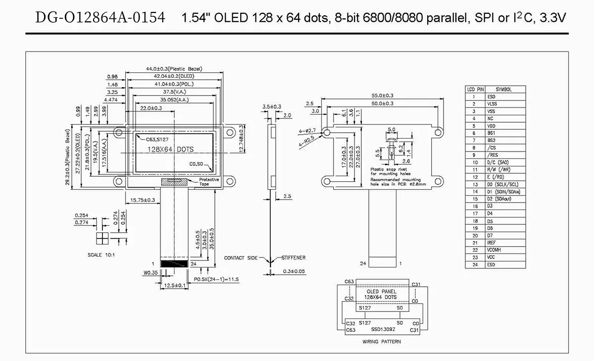 1 54 INCH PM OLED 128 64 1-54-inch-pm-oled-128-64