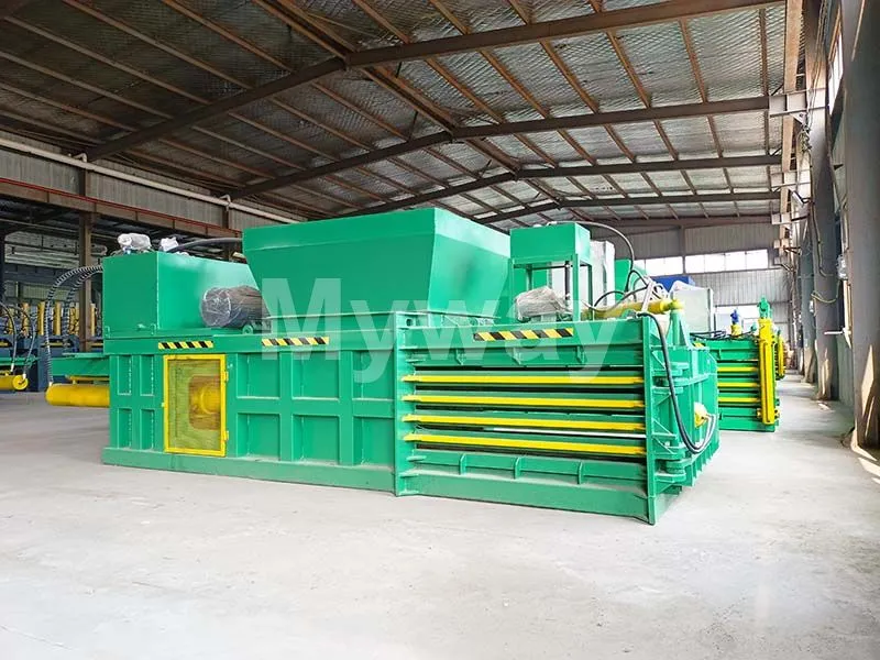 horizontal hydraulic cardboard baler