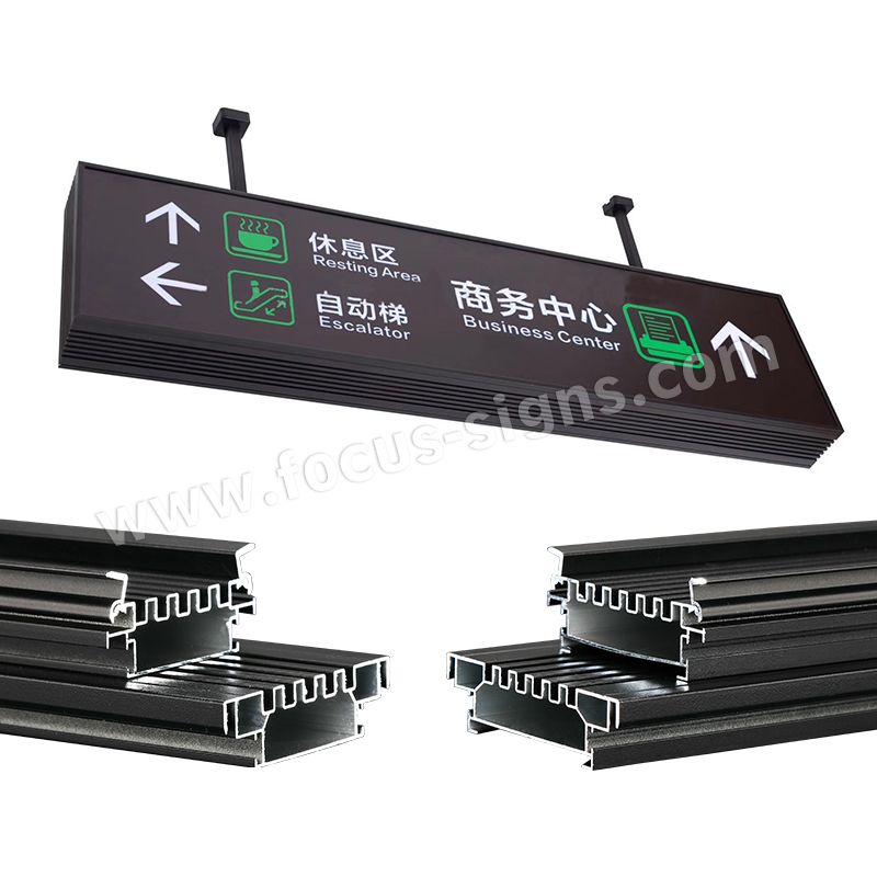 Hanging Led Illuminated Shopping Mall Direction Signage Metro Station Signs