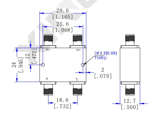 180 Degree 2.92mm Hybrid Coupler 18-40GHz