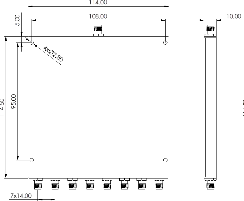 SMA Power Divider Combiner 8 Way Splitter 0.5-8ghz