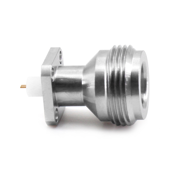 N Female Connector panel mount,4 Hole Flange,Dielectric through
