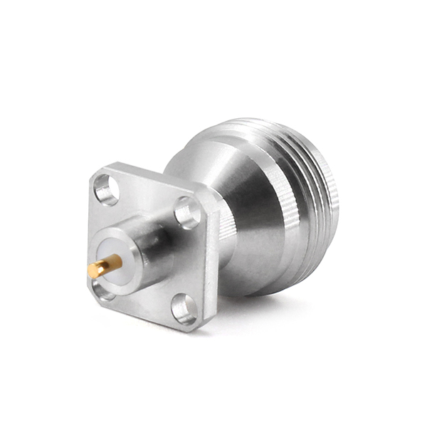 N Female Connector panel mount,4 Hole Flange,Metal through