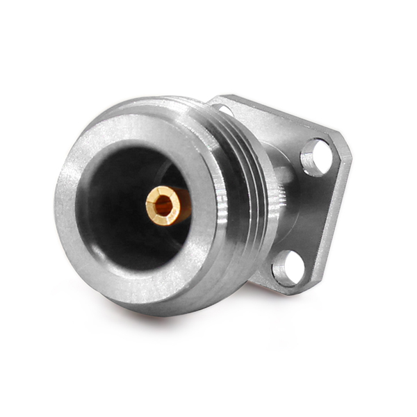 N Female Connector panel mount,4 Hole Flange,Metal through