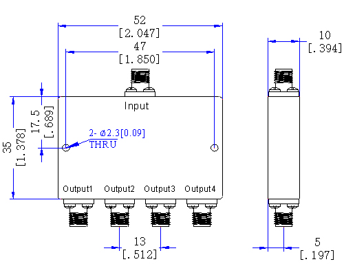 4 Way 2.92mm Power Divider/Combiner 18-40GHz