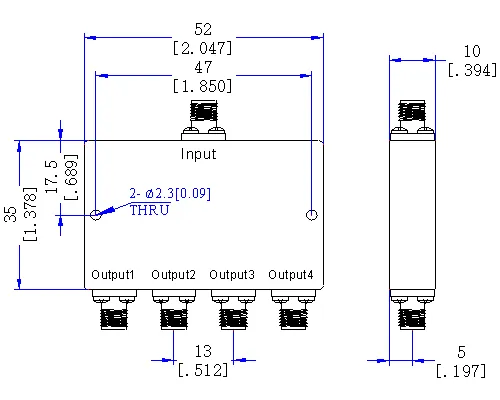 4 Way 2.92mm Power Divider/Combiner 18-40GHz