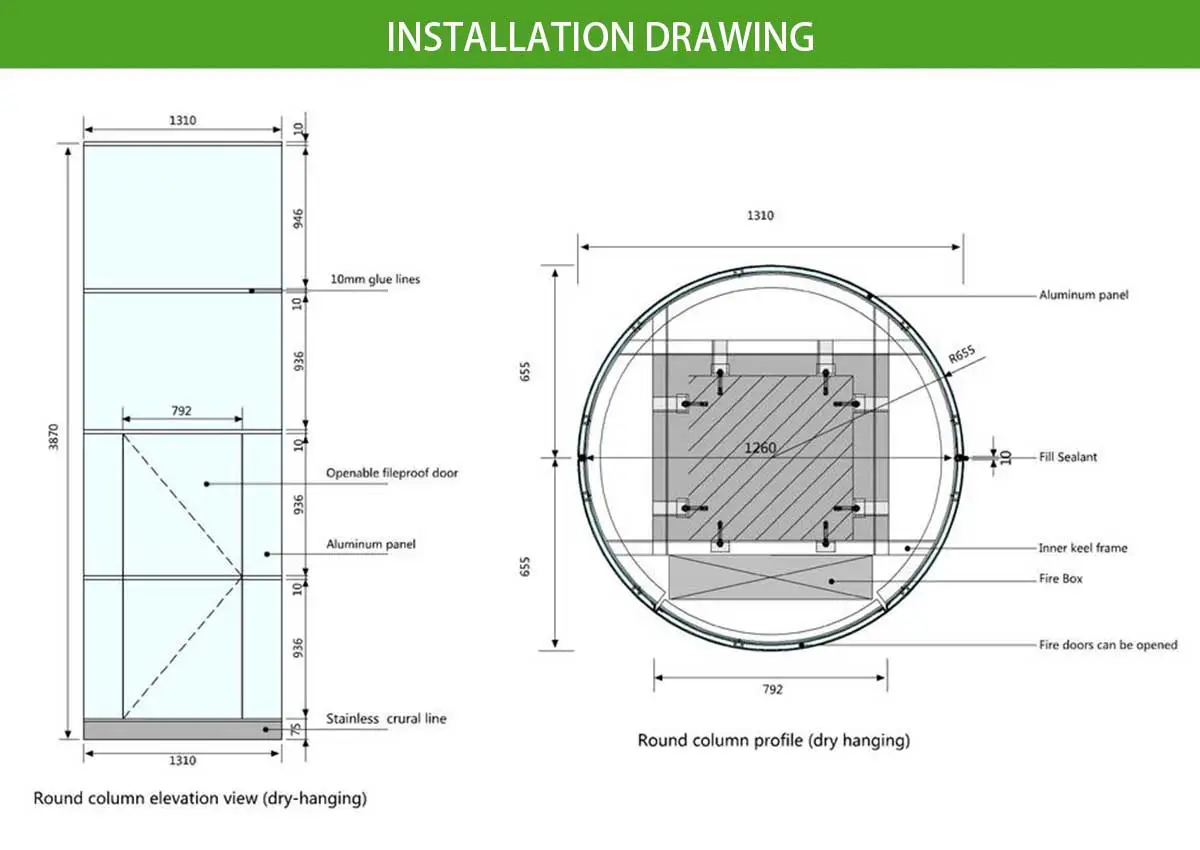 Aluminum Round Column Cover