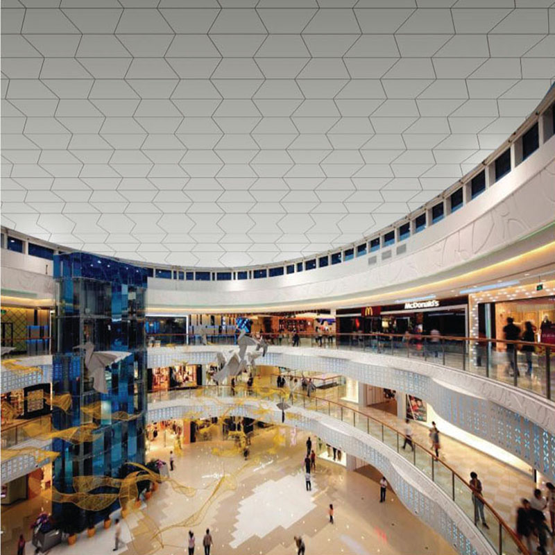 Shopping Mall Decoration Trapezoid Indoor Aluminum Ceiling Tiles