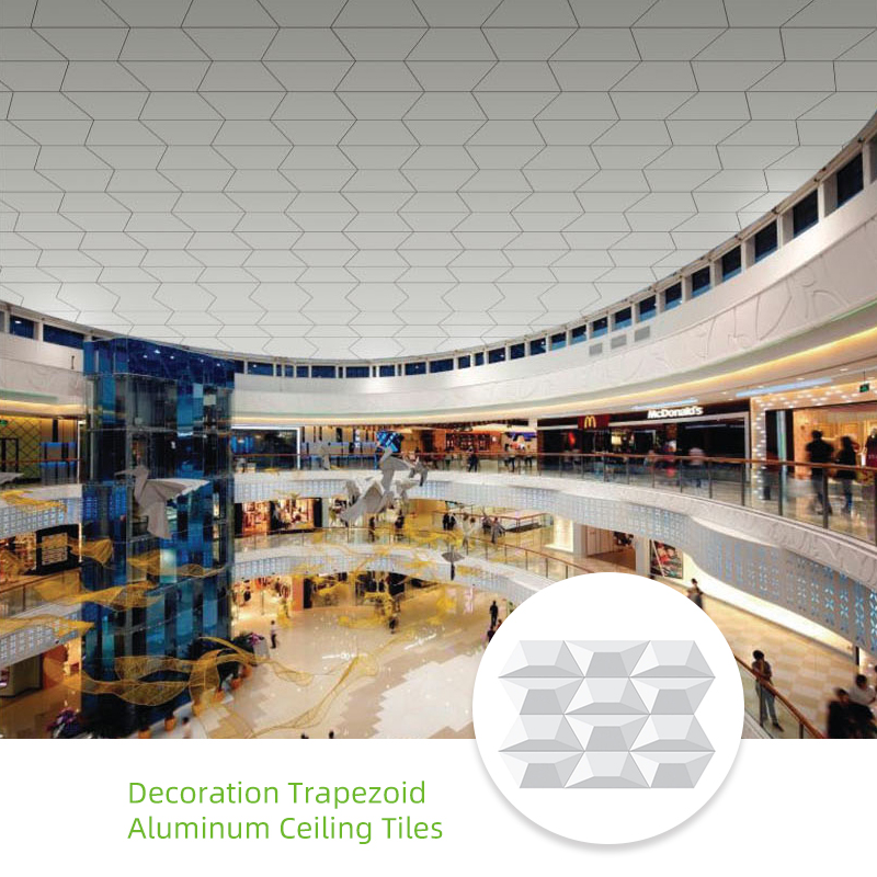 Shopping Mall Decoration Trapezoid Indoor Aluminum Ceiling Tiles