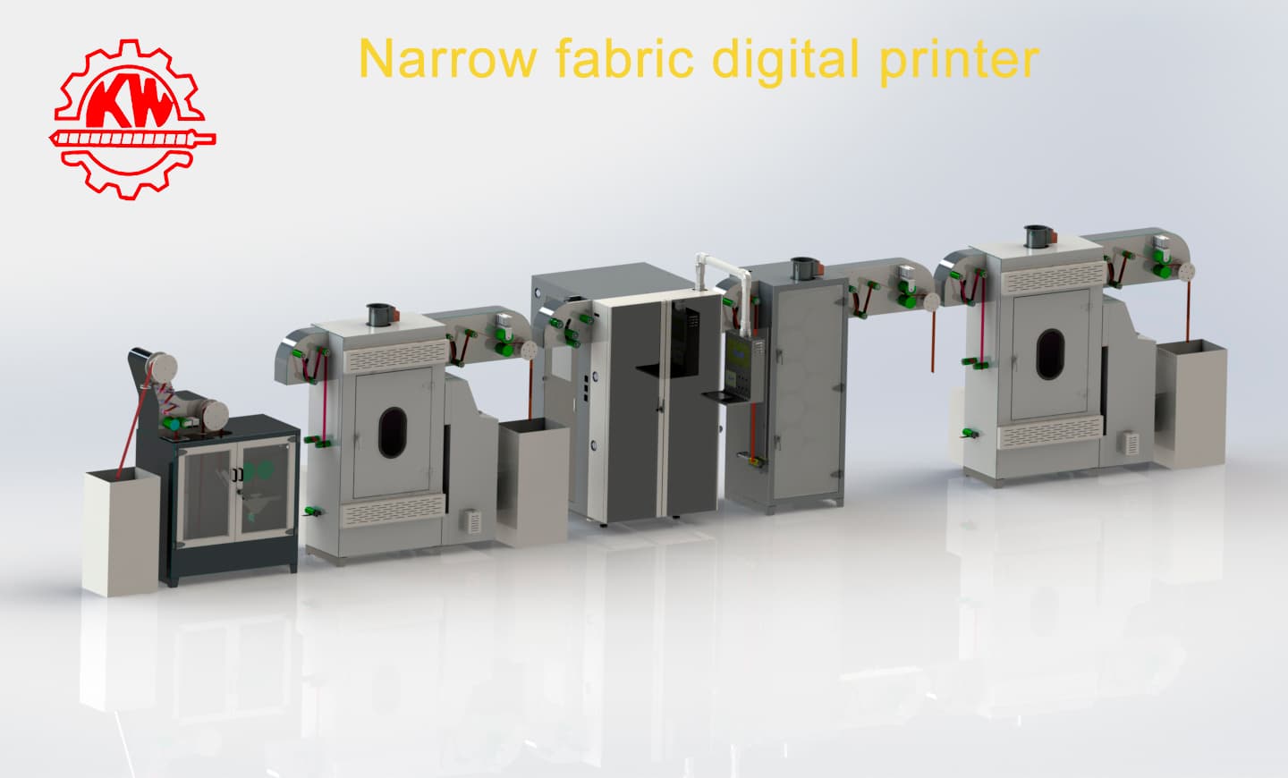 High efficiency narrow fabric digital printing&dyeing system