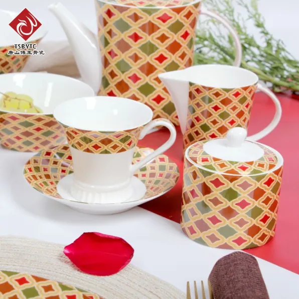 Ceramic Golden Design Bone China Dinner Set Tableware Round Dinnerware ...