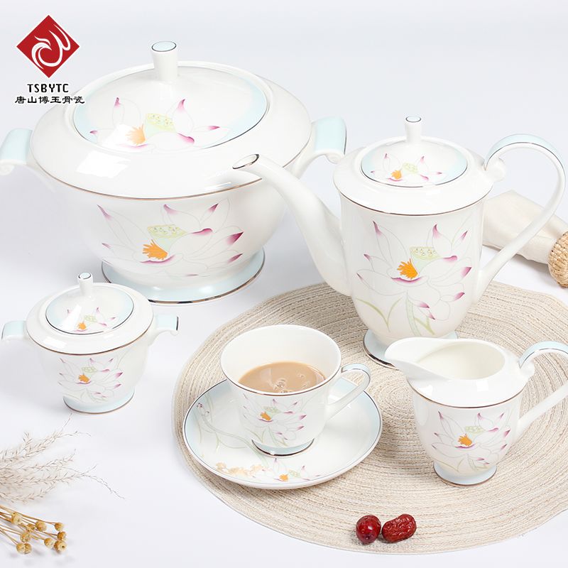 Ceramic Golden Design Bone China Dinner Set Tableware Round Dinnerware ...