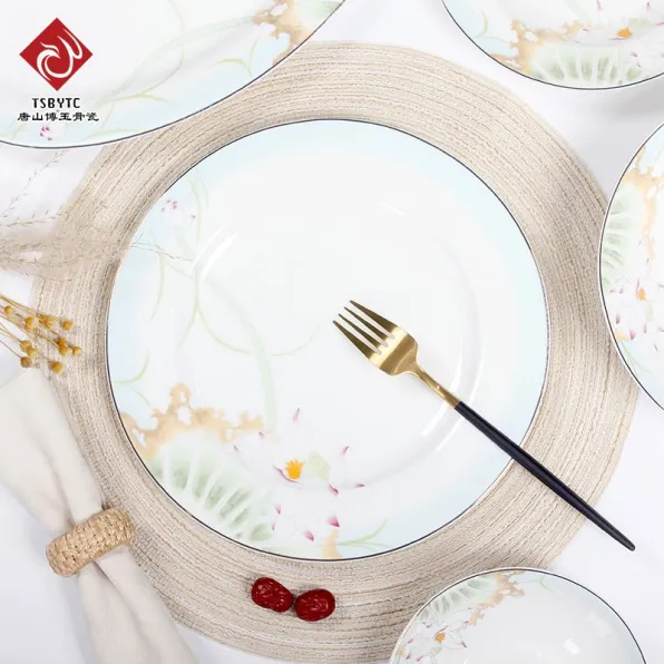 Ceramic Golden Design Bone China Dinner Set Tableware Round Dinnerware ...