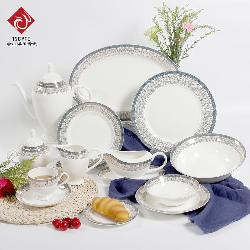 Ceramic Golden Design Bone China Dinner Set Tableware Round Dinnerware ...