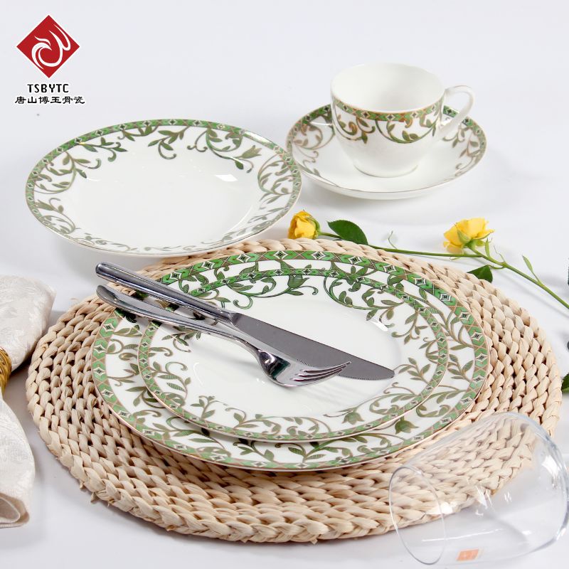Ceramic Golden Design Bone China Dinner Set Tableware Round Dinnerware ...