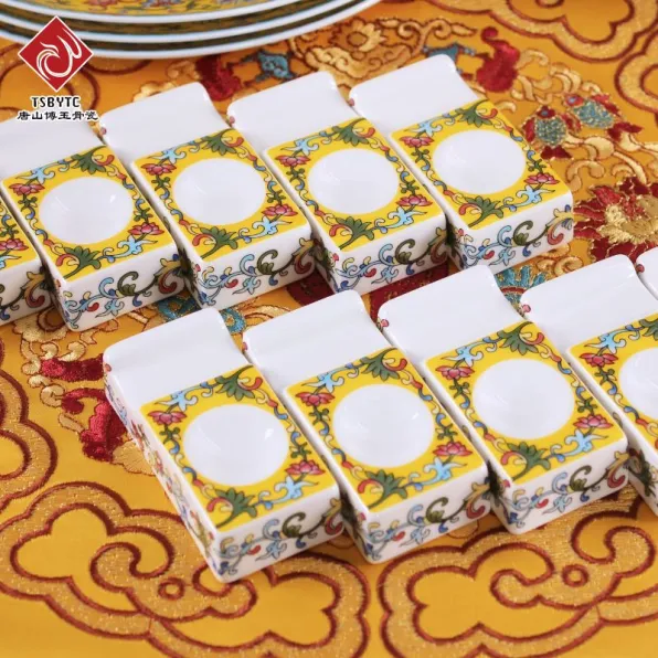 Ceramic Yellow Color Design Bone China Dinner Set Tableware Round ...