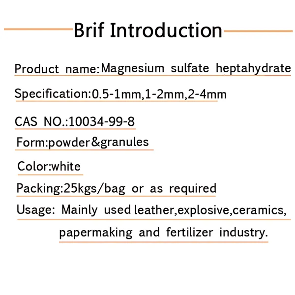 Magnesium sulfate heptahydrate