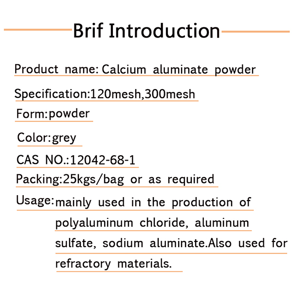 Calcium aluminate powder