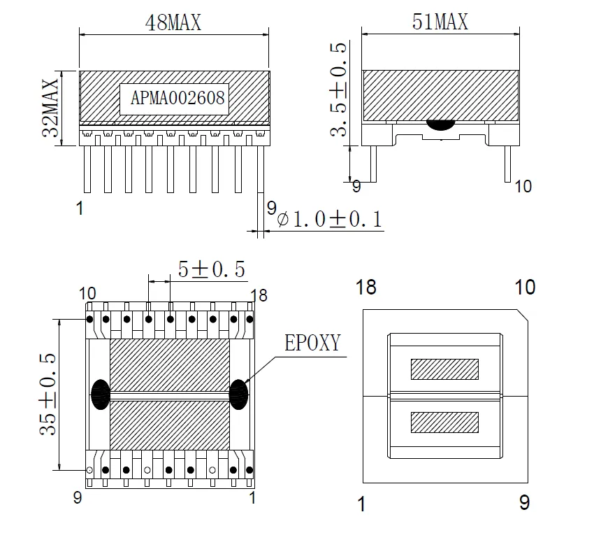 EPC46.5 Step-Down High-Frequency Transformer