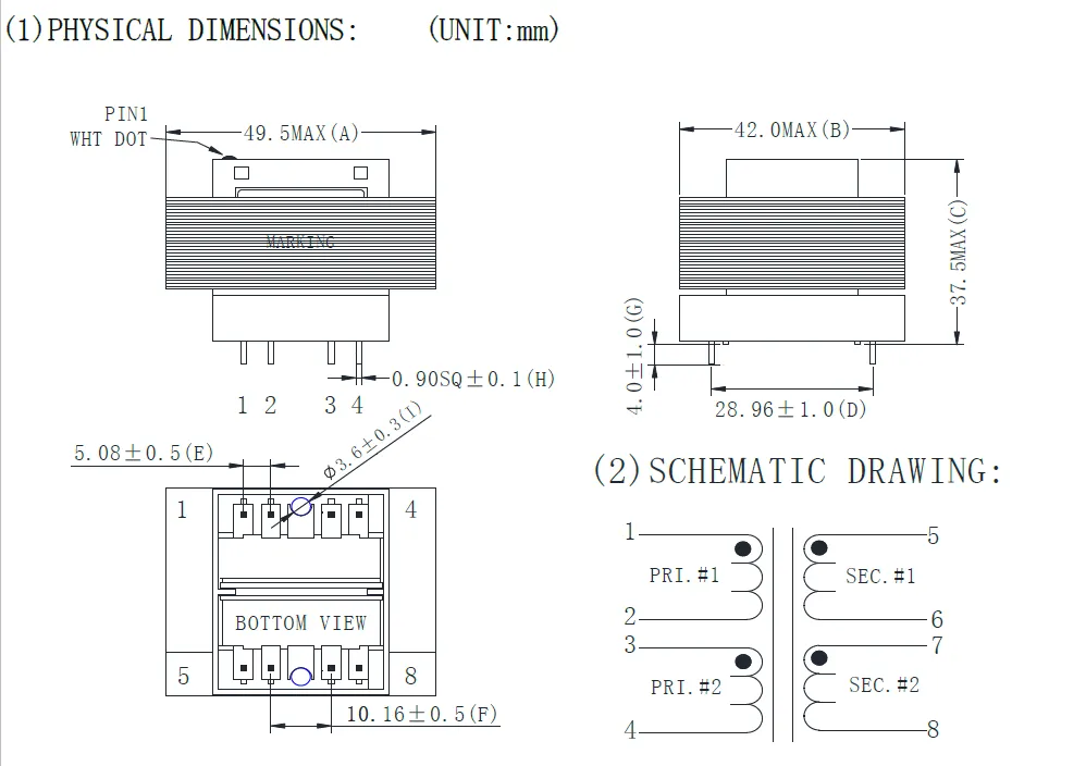 EI48 PC Mount Transformer - Low Frequency Manufacturer