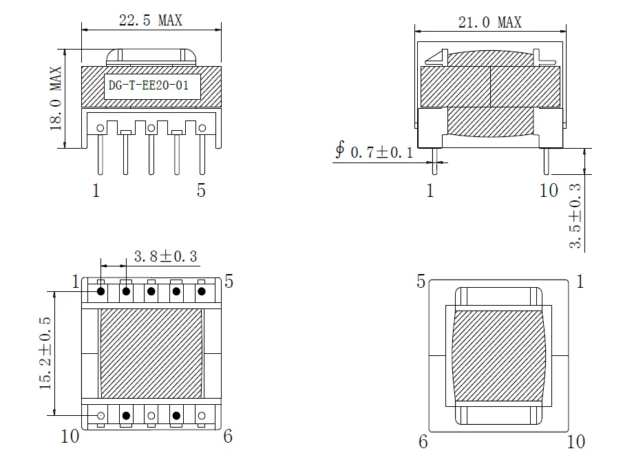 EE20 High frequency Switching Power Transformer