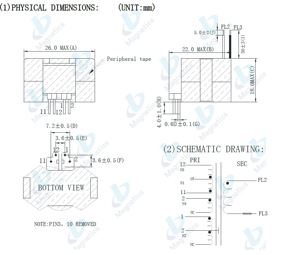 RM8 High Frequency Power Transformer